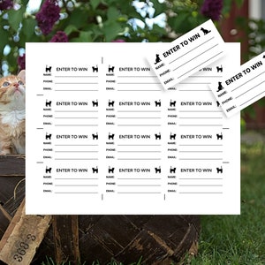 Printable Cat Raffle Ticket Template Cute Kitten Enter to Win Draw ...