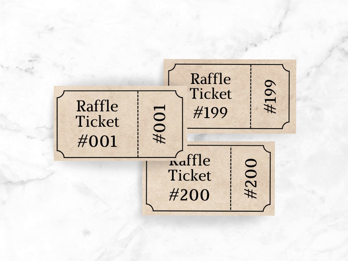 Antique Printable Numbered Raffle Ticket Vintage Style Enter to Win ...