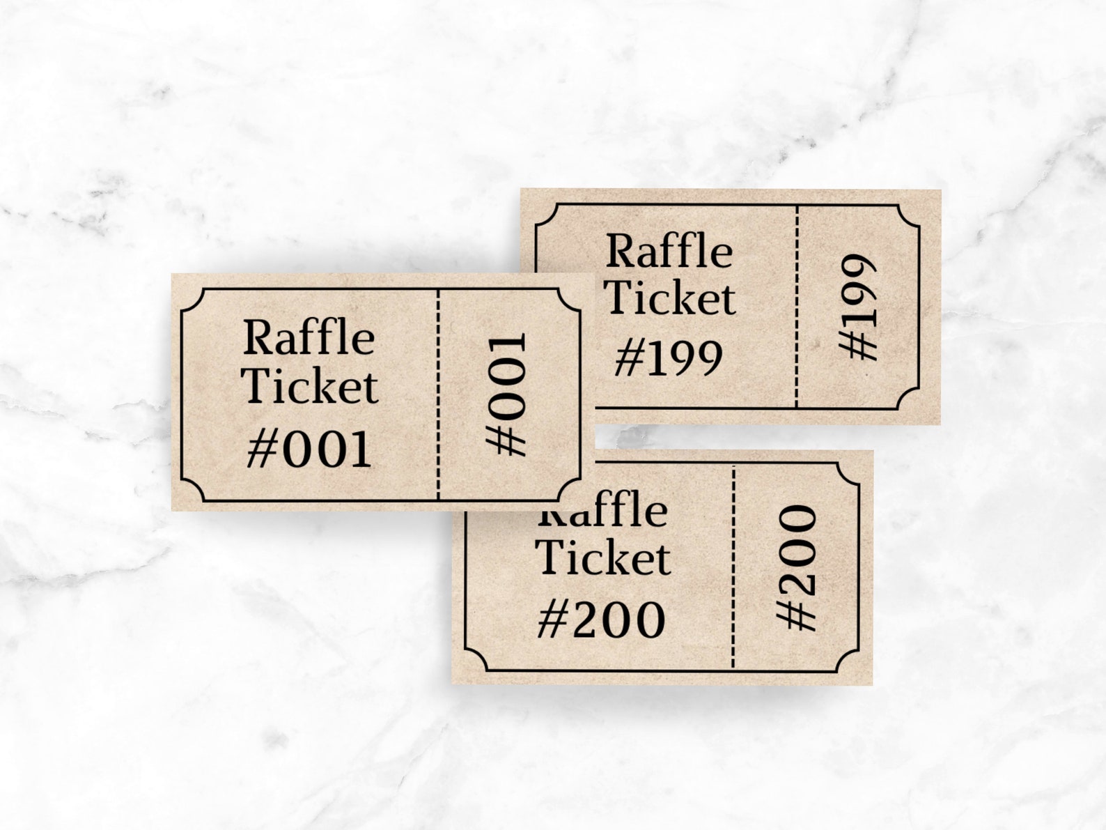 Antique Printable Numbered Raffle Ticket Vintage Style Enter to Win ...