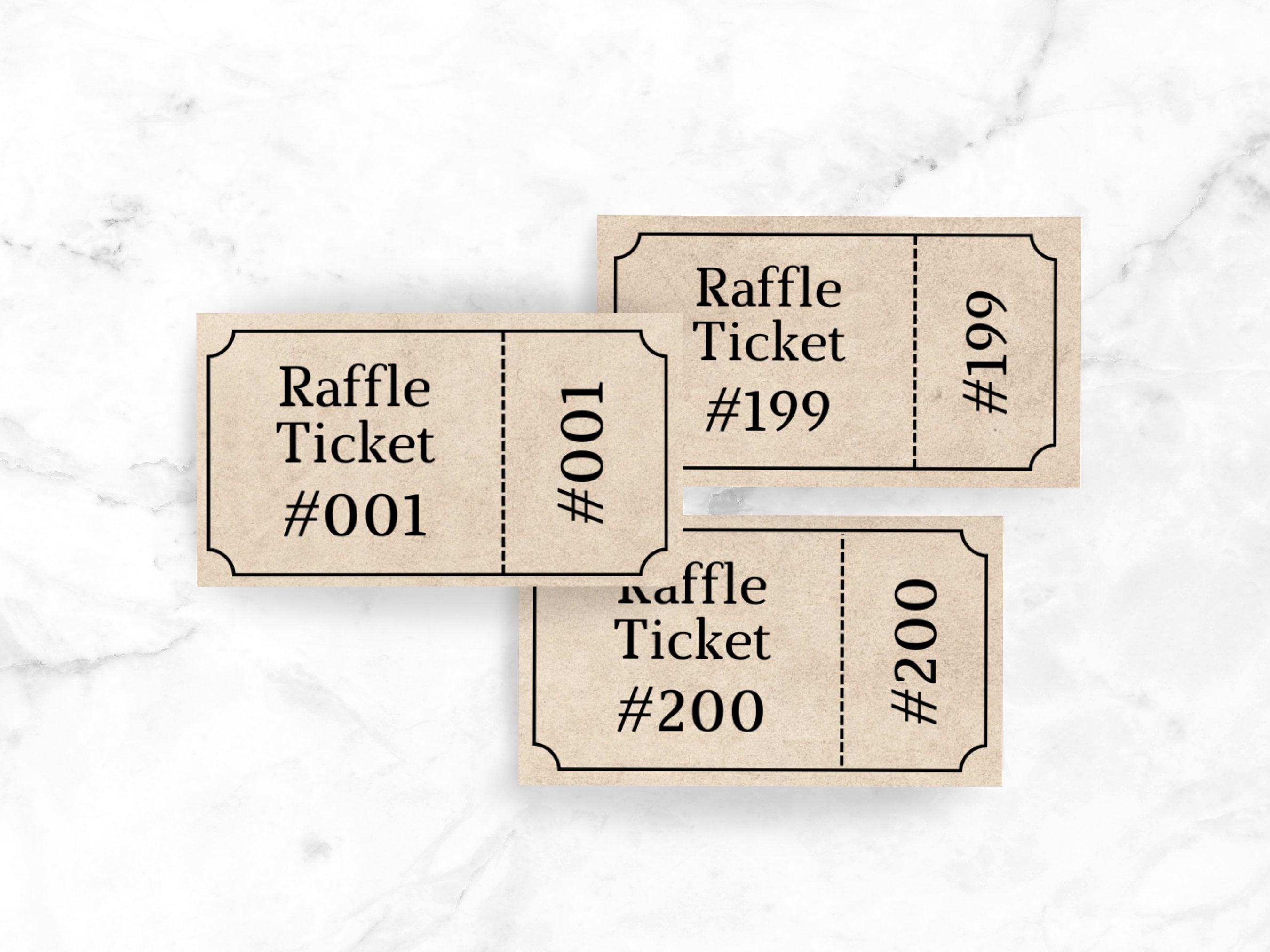Antique Printable Numbered Raffle Ticket Vintage Style Enter to Win ...