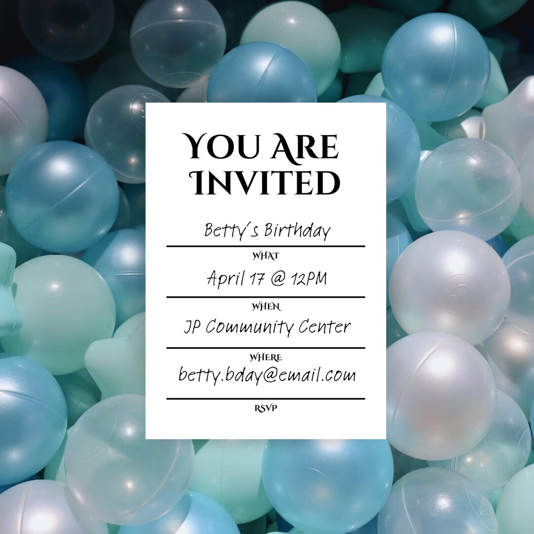 Minimal Printable Fill in the Blank Invite Template Instant Download ...