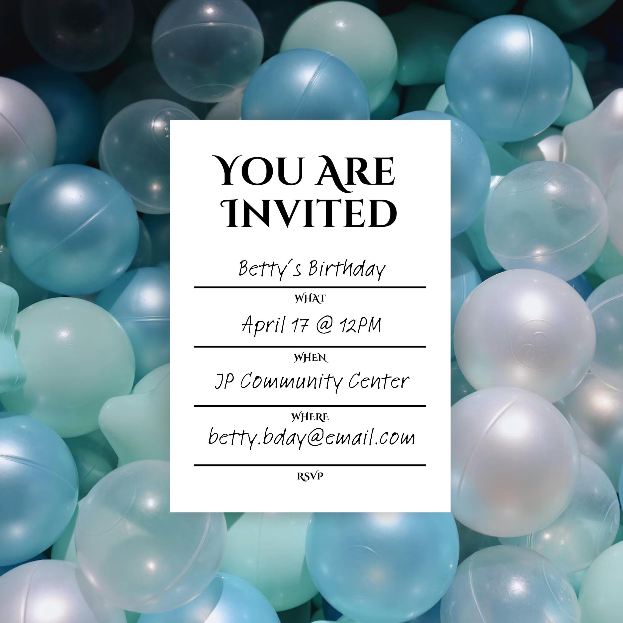 Minimal Printable Fill in the Blank Invite Template Instant Download ...