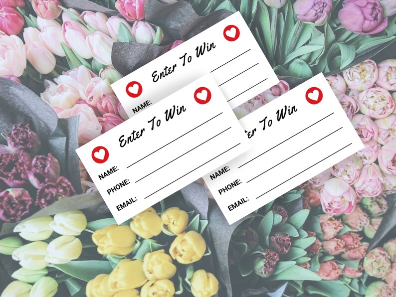 Love Hearts Printable Raffle Ticket Template Valentines Day Enter to ...