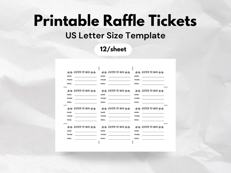 Checkered Flag Printable Raffle Ticket Template Race Raffle Enter to ...