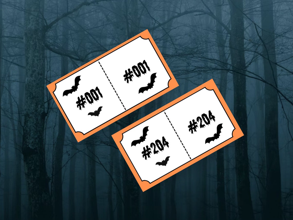 Spooky Printable 5050 Raffle Tickets Halloween Enter to Win Raffle ...