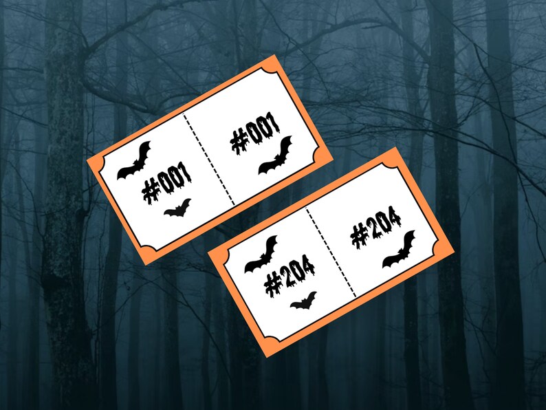 Spooky Printable 5050 Raffle Tickets Halloween Enter to Win Raffle ...