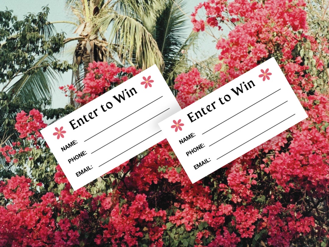 Cute Flower Printable Raffle Ticket Template Enter to Win Draw Tickets ...