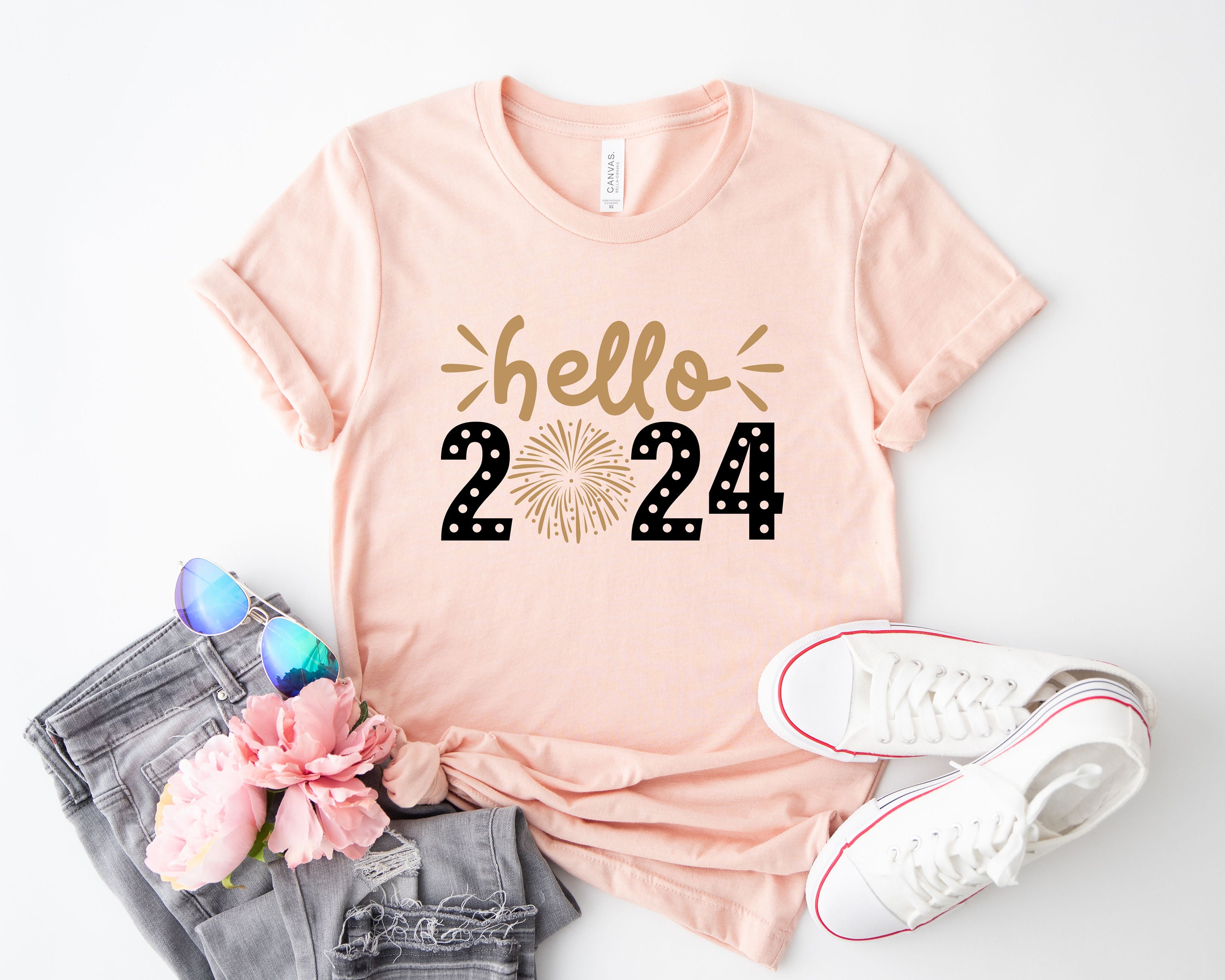 Hello 2024 Shirt Happy New Year Shirt Welcome 2024 Good Bye 2023 Shirt ...