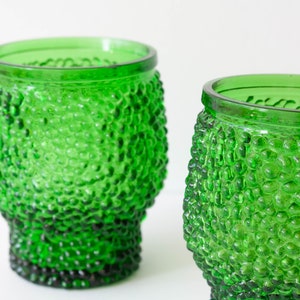 Vintage Green Set of 6 Cocktail Bubble Glasses, Ice Bucket and Ice ...
