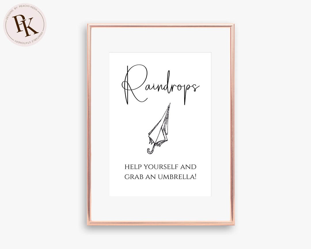Buy Wet Umbrella Zone Printable Sign Instant Download Stylish Entryway ...