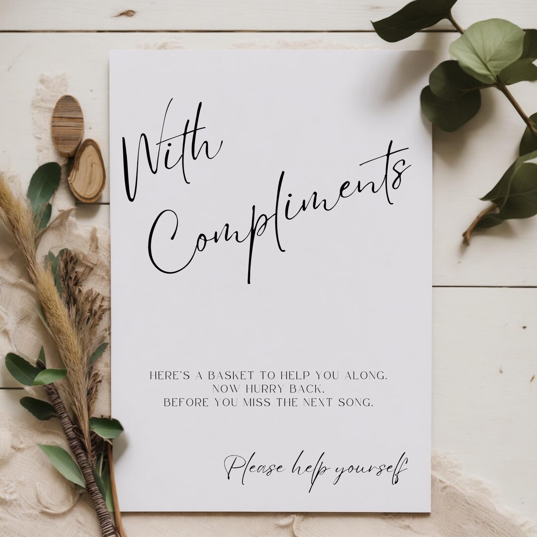 Restroom Hamper Sign With Compliments Sign for Restroom Sign for ...