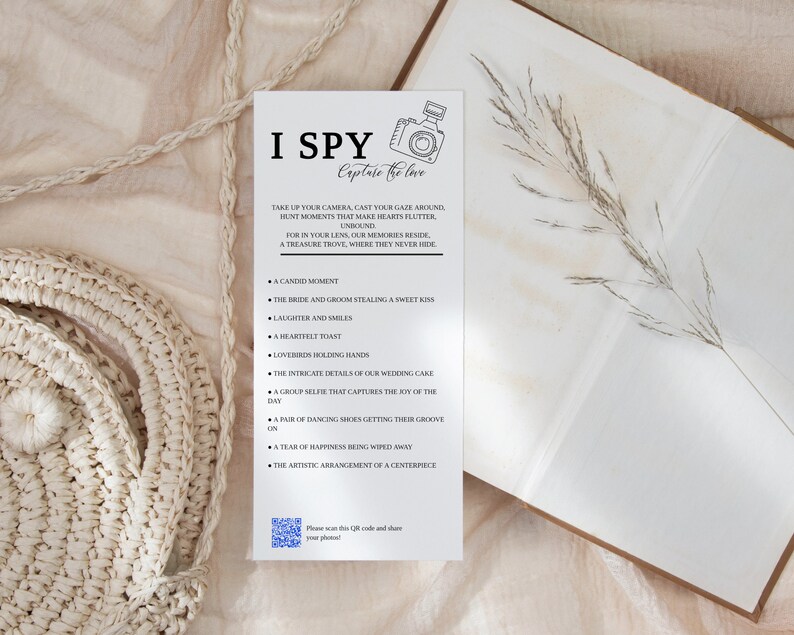 Wedding QR Code Sign I Spy Wedding Game QR Code Wedding Reception ...