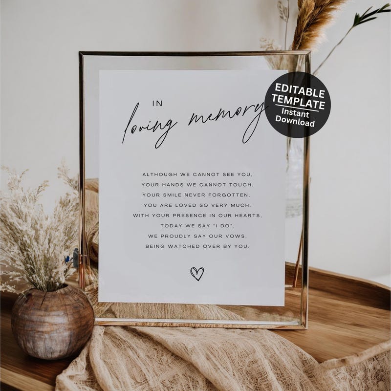 Memory Table Wedding Sign - Etsy