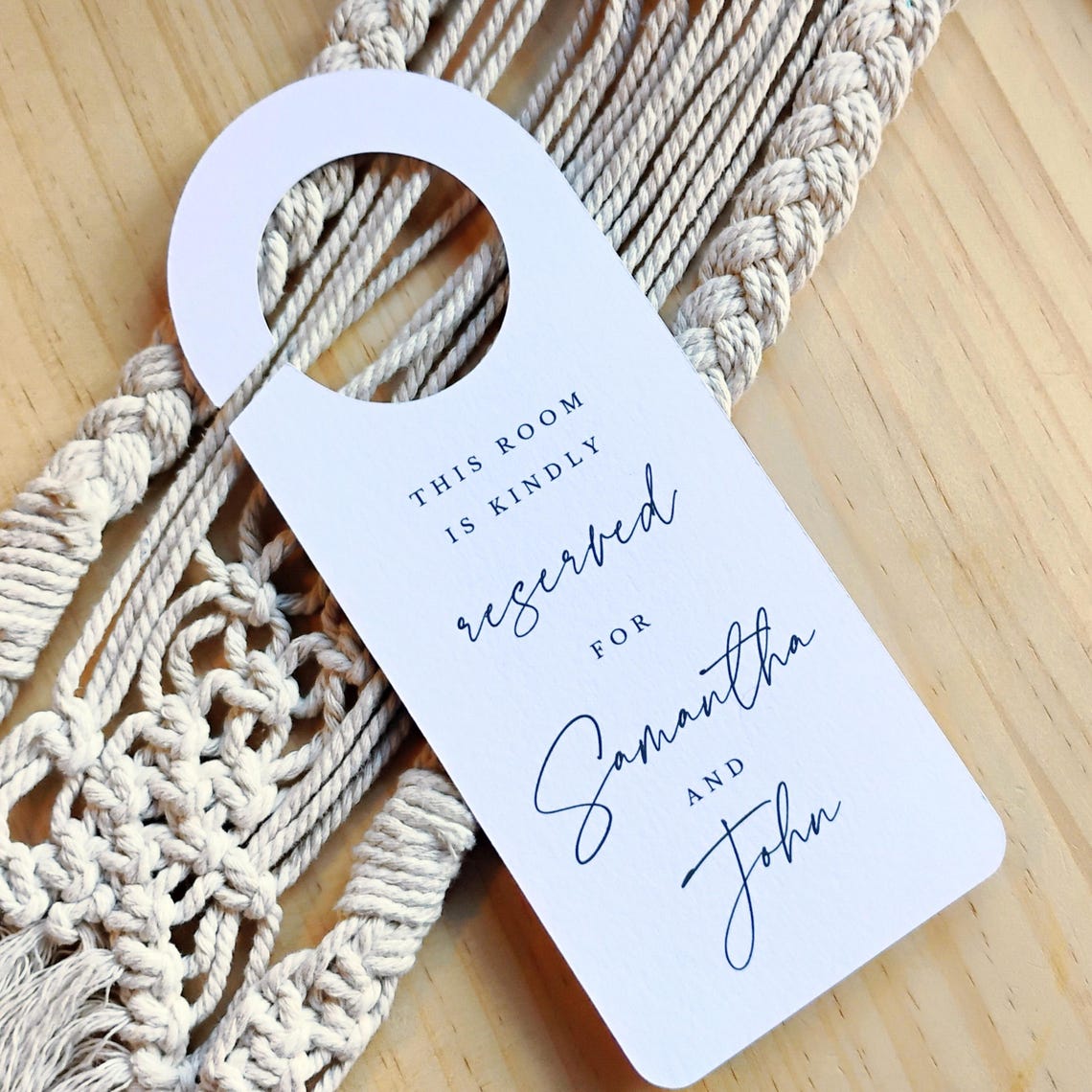Reserved Room Door Hanger Tag for Wedding Minimalist Door Sign Custom ...