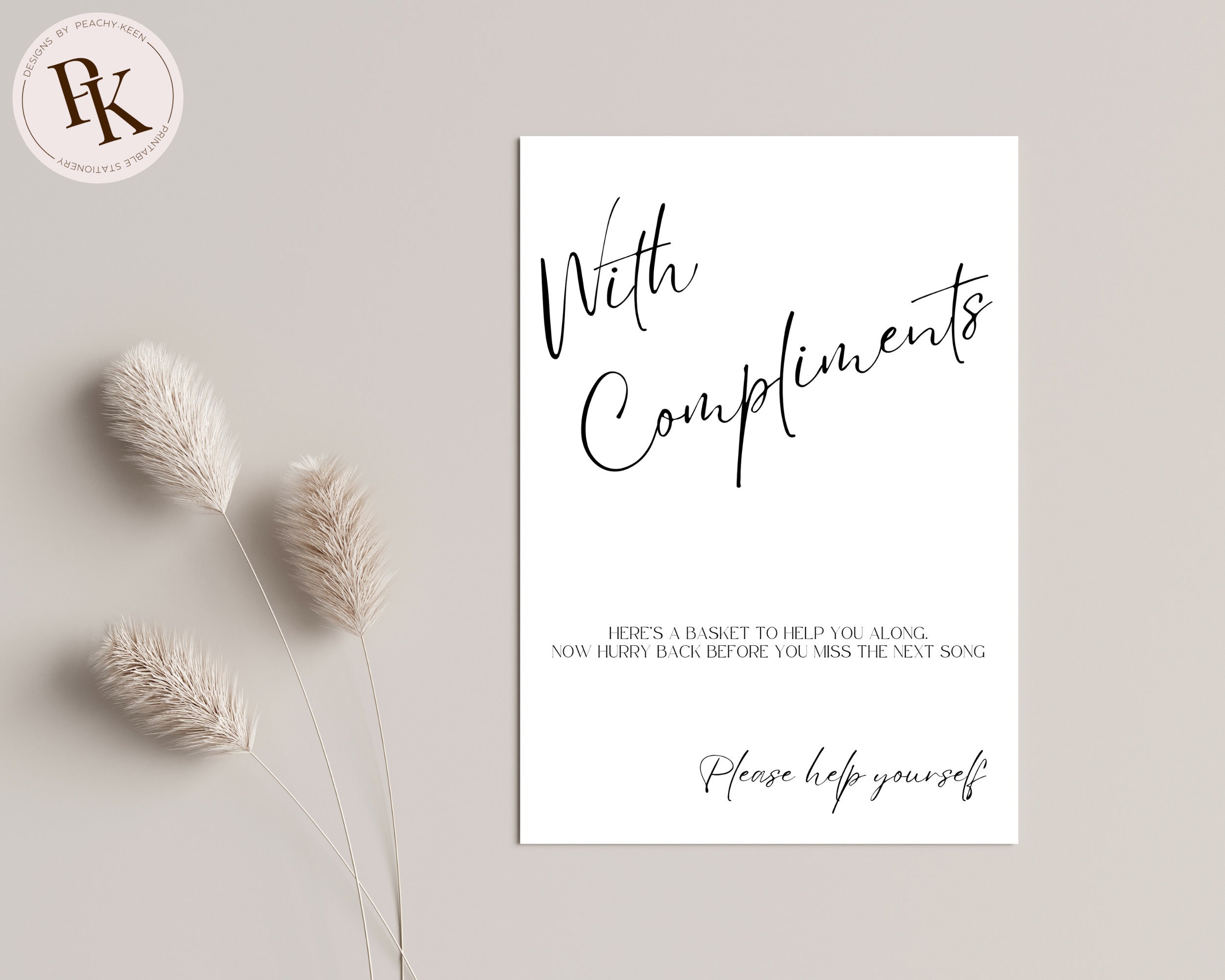 Sign for Wedding Bathroom Basket Sign for Wedding Basket Sign for ...