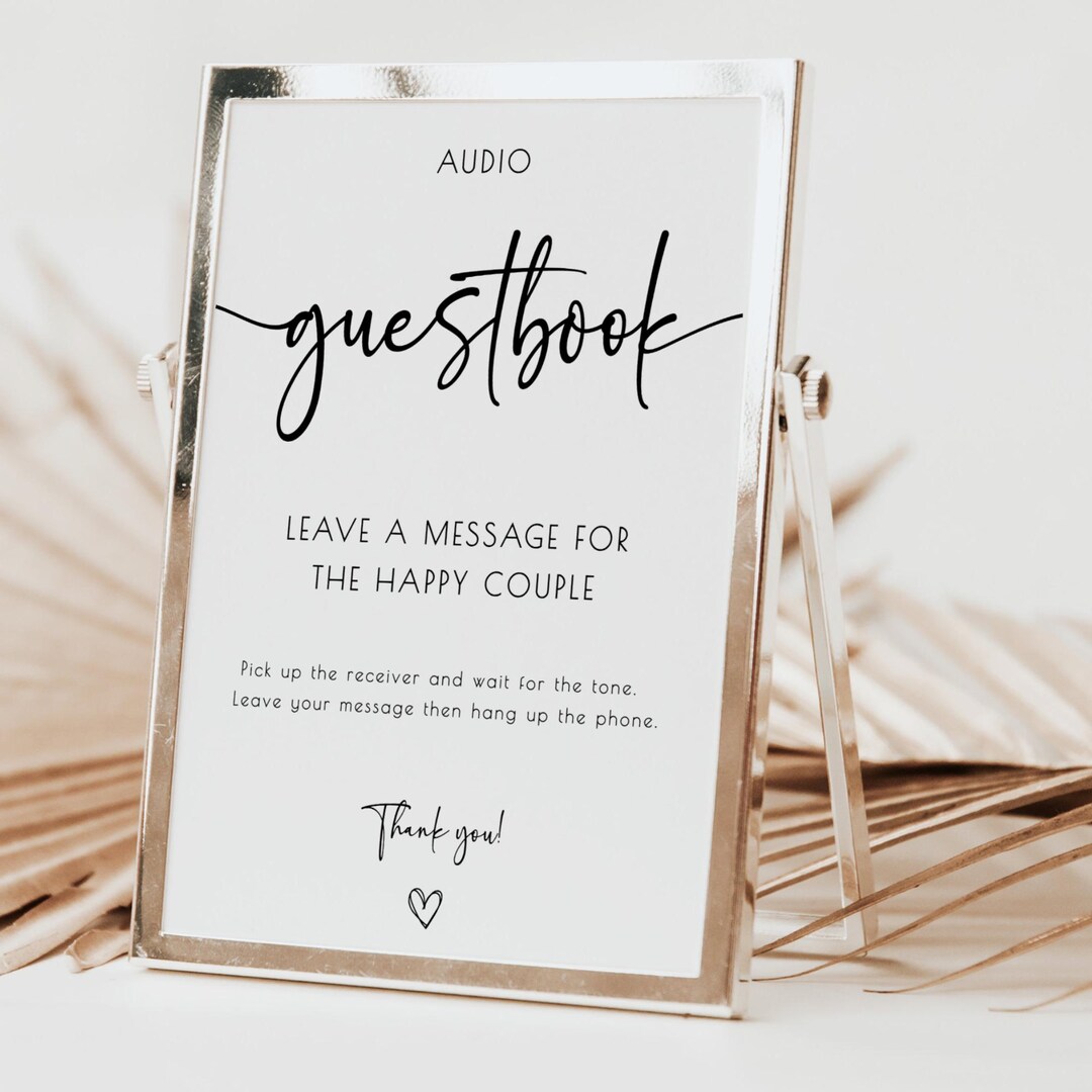 Audio Guestbook Sign Printable Audio Guest Book Wedding Sign for Audio ...