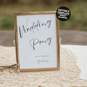 Beer Pong Wedding Sign Printable Wedding Pong Sign for Wedding Ceremony ...