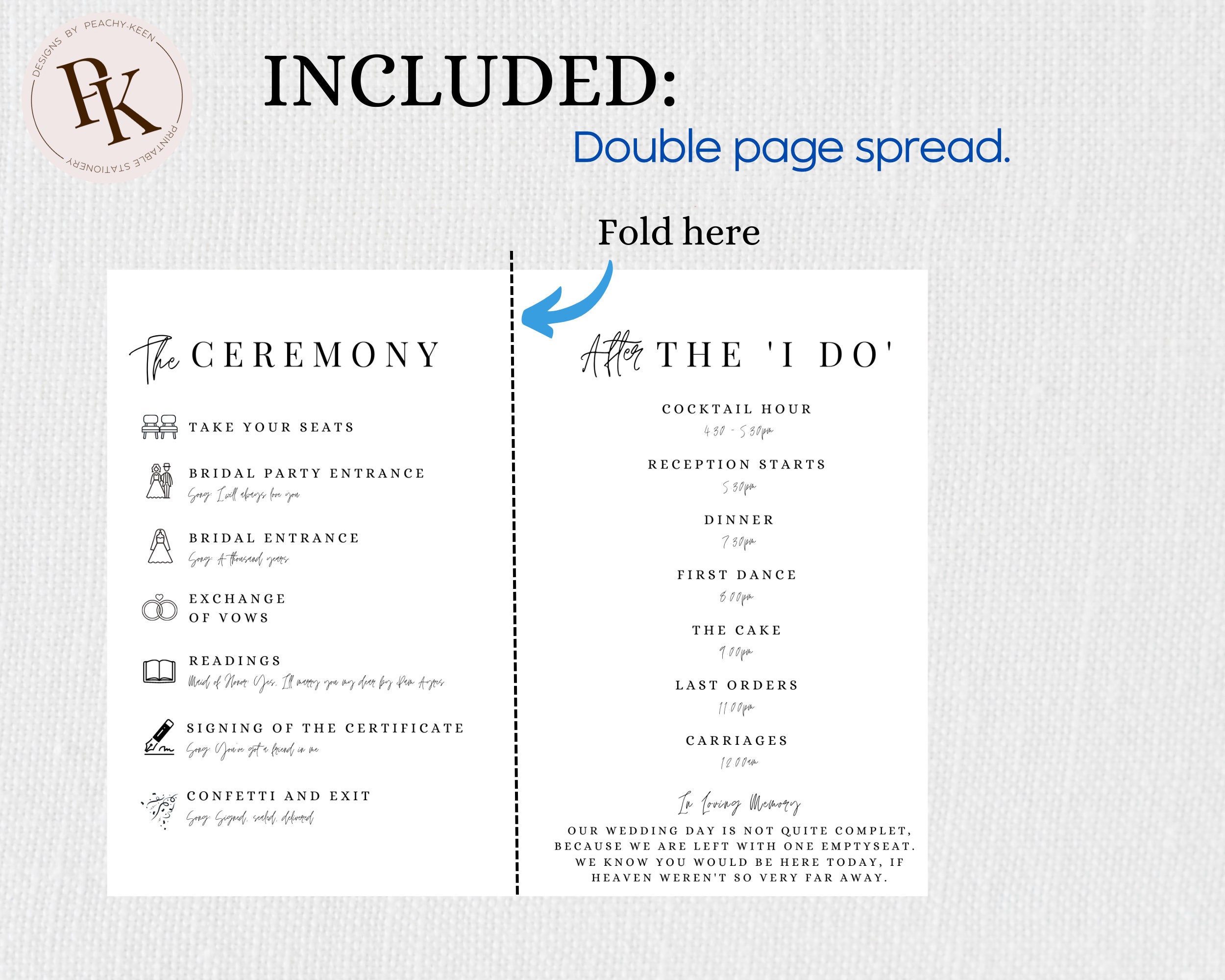 Printable Wedding Program Church Wedding Program Template - Etsy