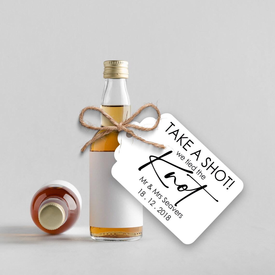 Take A Shot We Tied the Knot Wedding Favour Bottle Tag We Tied the Knot ...
