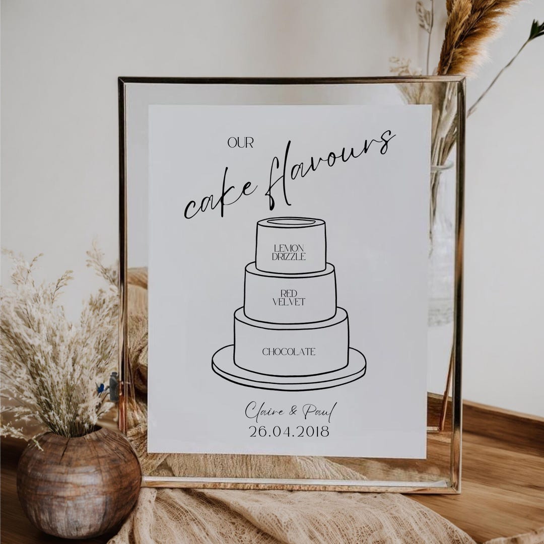 Wedding Cake Flavour Sign for Wedding Sign for Wedding Cake Dessert ...