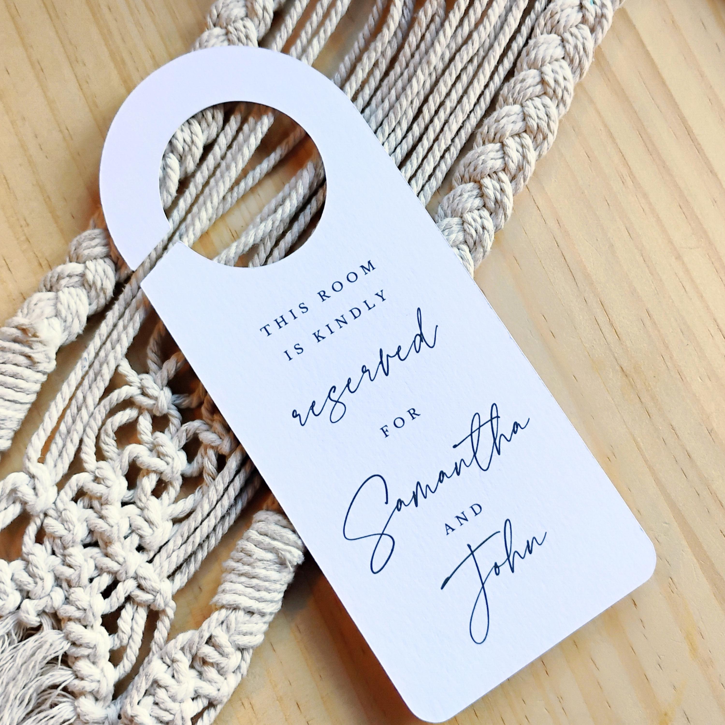 Reserved Room Door Hanger Tag for Wedding Minimalist Door Sign Custom ...