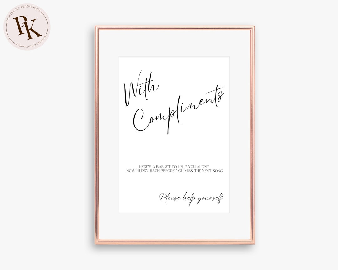 Restroom Hamper Sign With Compliments Sign for Restroom Sign for ...