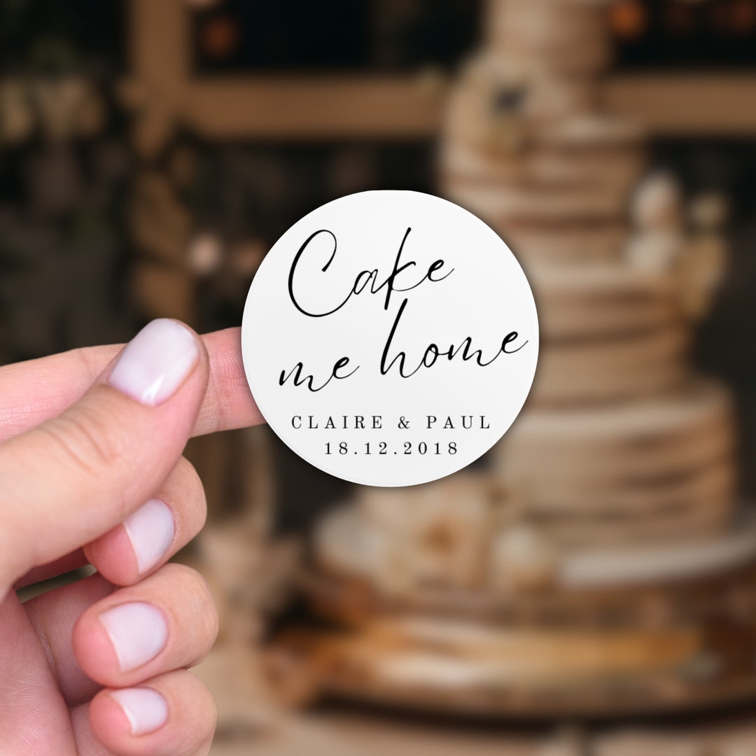Personalised Sticker for Wedding Cake Favour Sticker Personalised ...