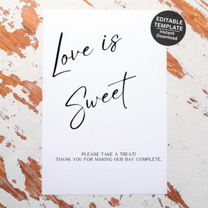 Candy Cart Sign Printable Sweet Treat Sign Instant Download Ceremony ...