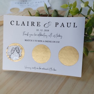 Scratch Card Wedding Favour Scratch Card Personalised Wedding Favour ...