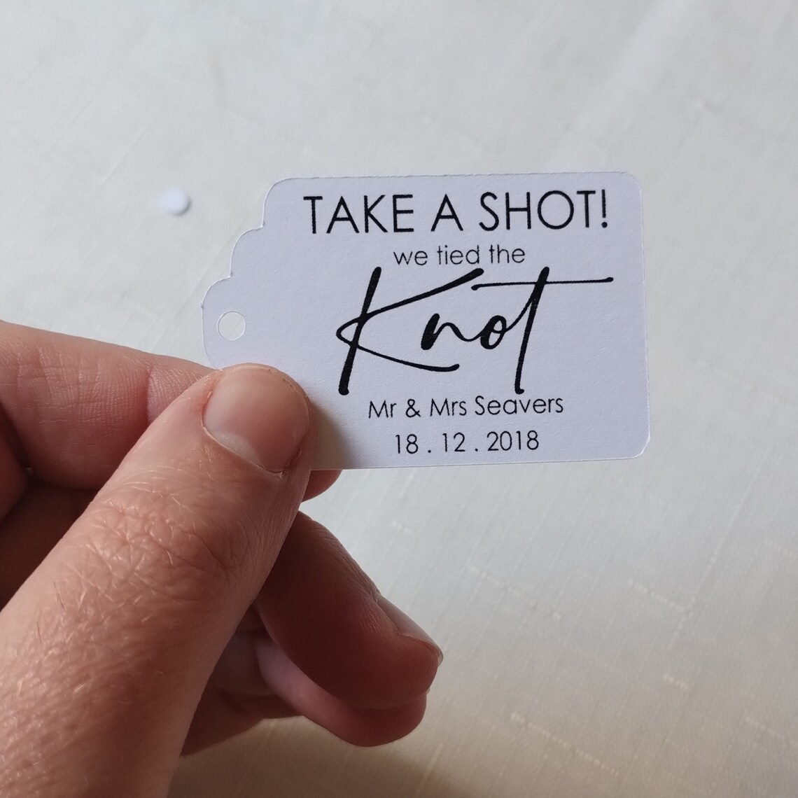 Take A Shot We Tied the Knot Wedding Favour Bottle Tag We Tied the Knot ...