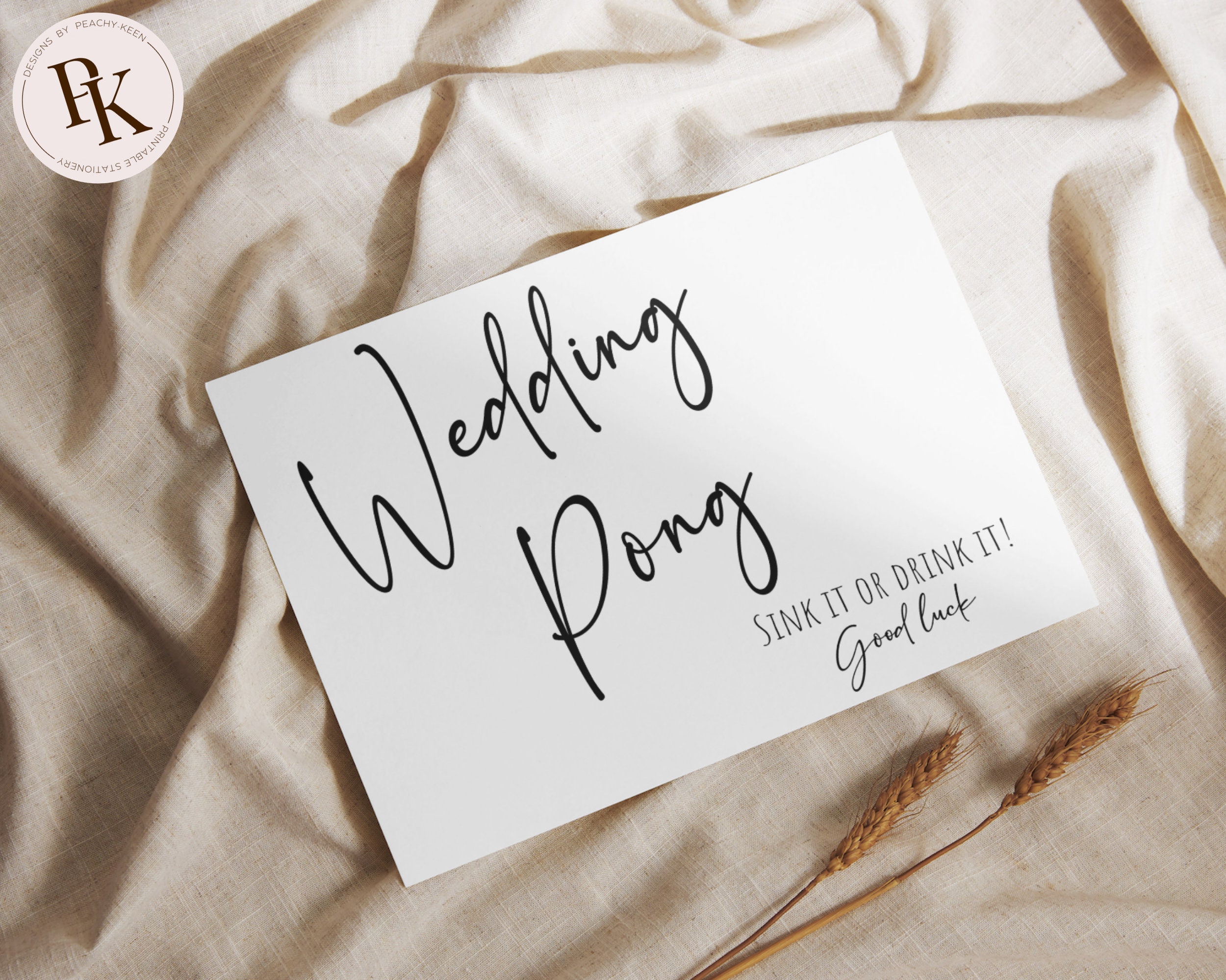 Beer Pong Wedding Sign Printable Wedding Pong Sign for Wedding Ceremony ...