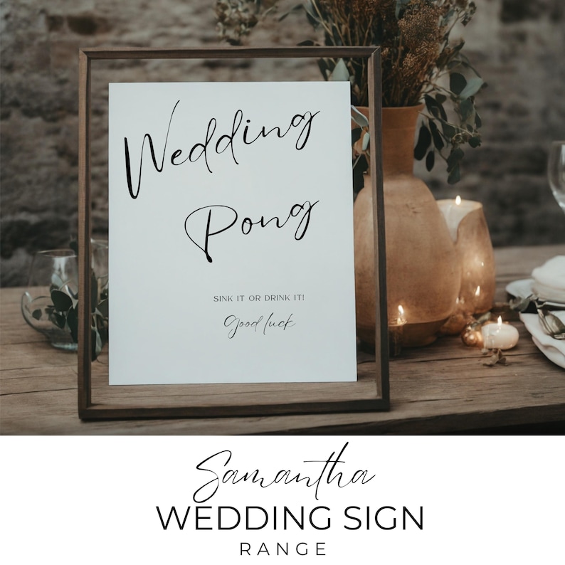 Beer Pong Wedding Sign Printable Wedding Pong Sign for Wedding Ceremony ...