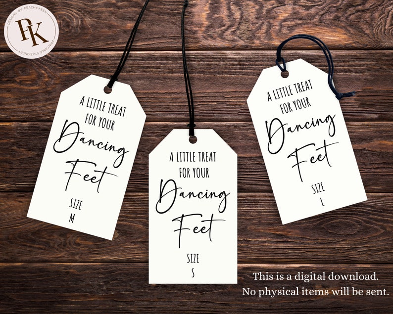 Wedding Flip Flop Tags Printable Treat for Your Dancing Feet Thong Tags ...