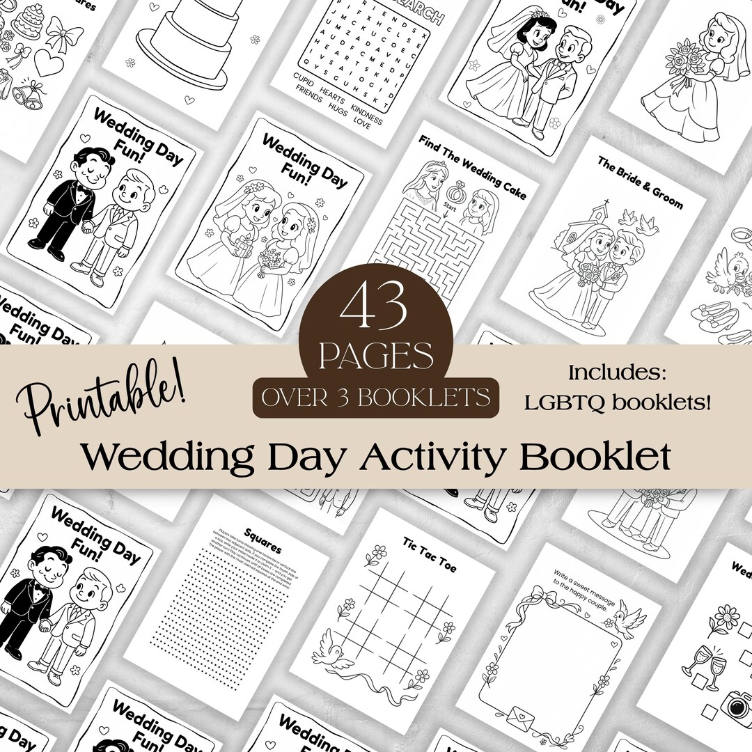 Kids Activity Booklet for Wedding Activity Colouring Book for Kid ...