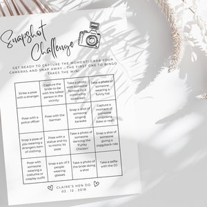 Selfie Challenge Hen Party Game Selfie Bingo Game for Hen Do Challenge ...
