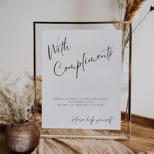 Restroom Hamper Sign With Compliments Sign for Restroom Sign for ...