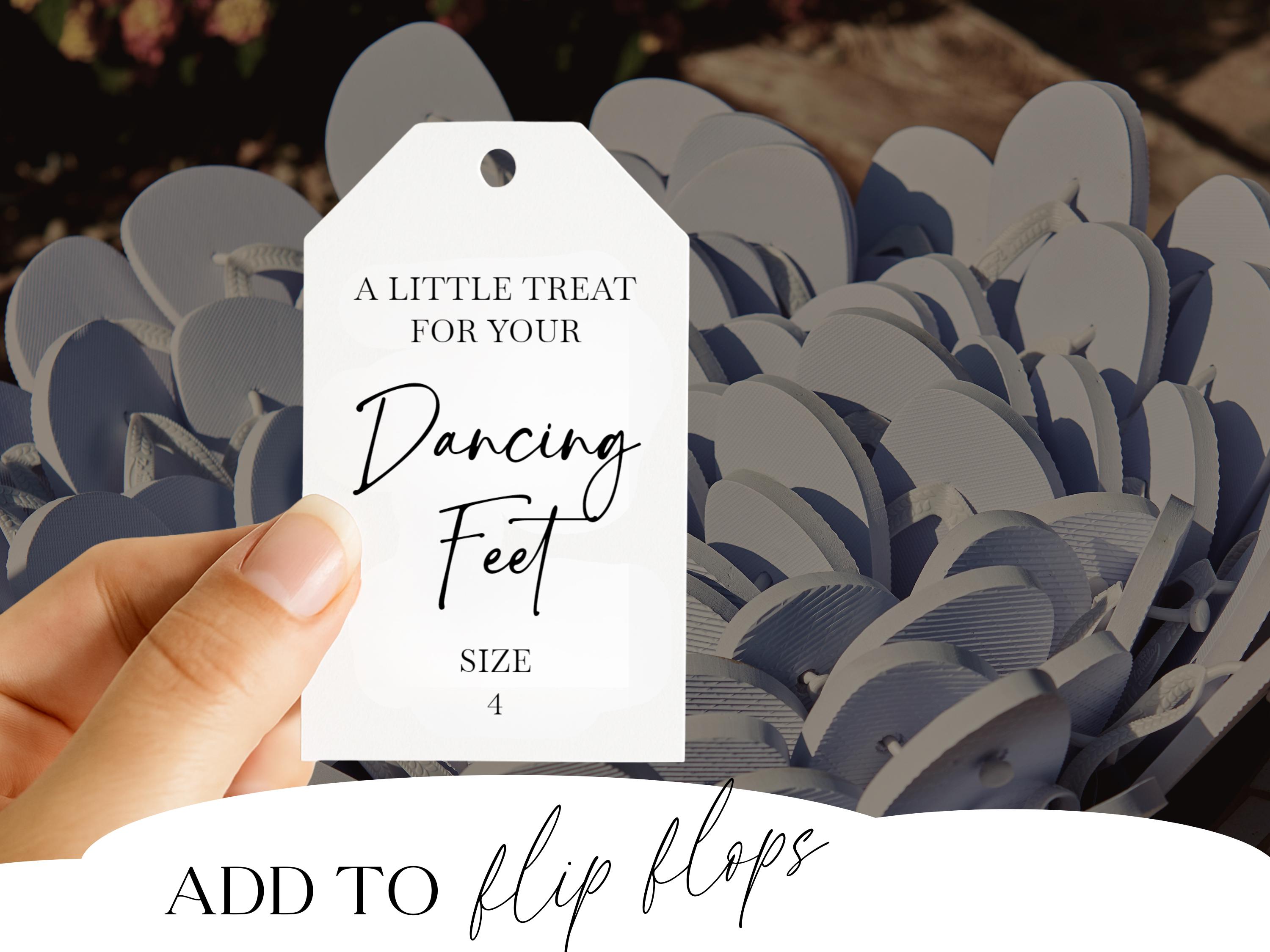 Wedding Flip Flop Tags Printable Treat for Your Dancing Feet Thong Tags ...