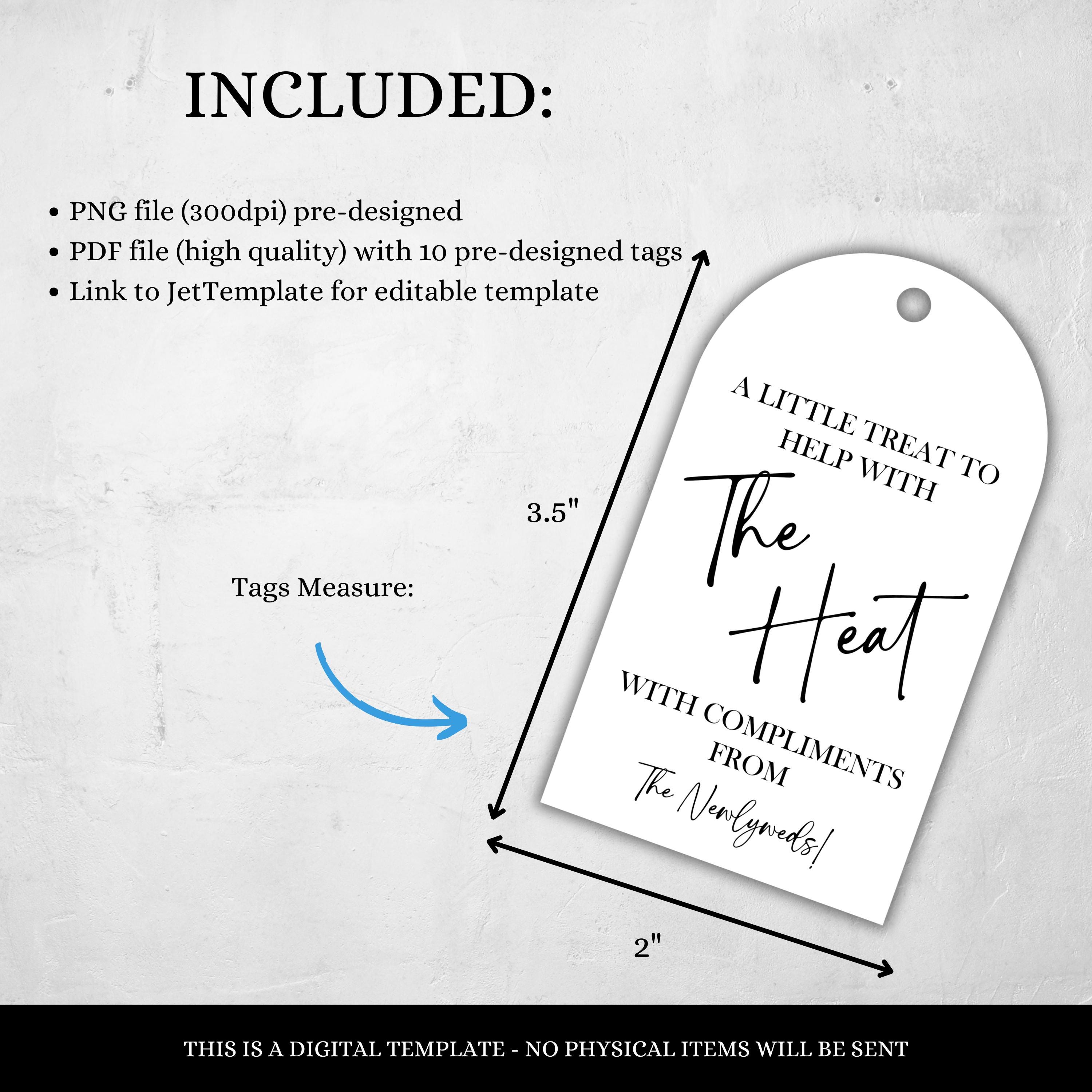 Wedding Fan Tag Editable Template Treat for the Heat Tag Minimalist ...
