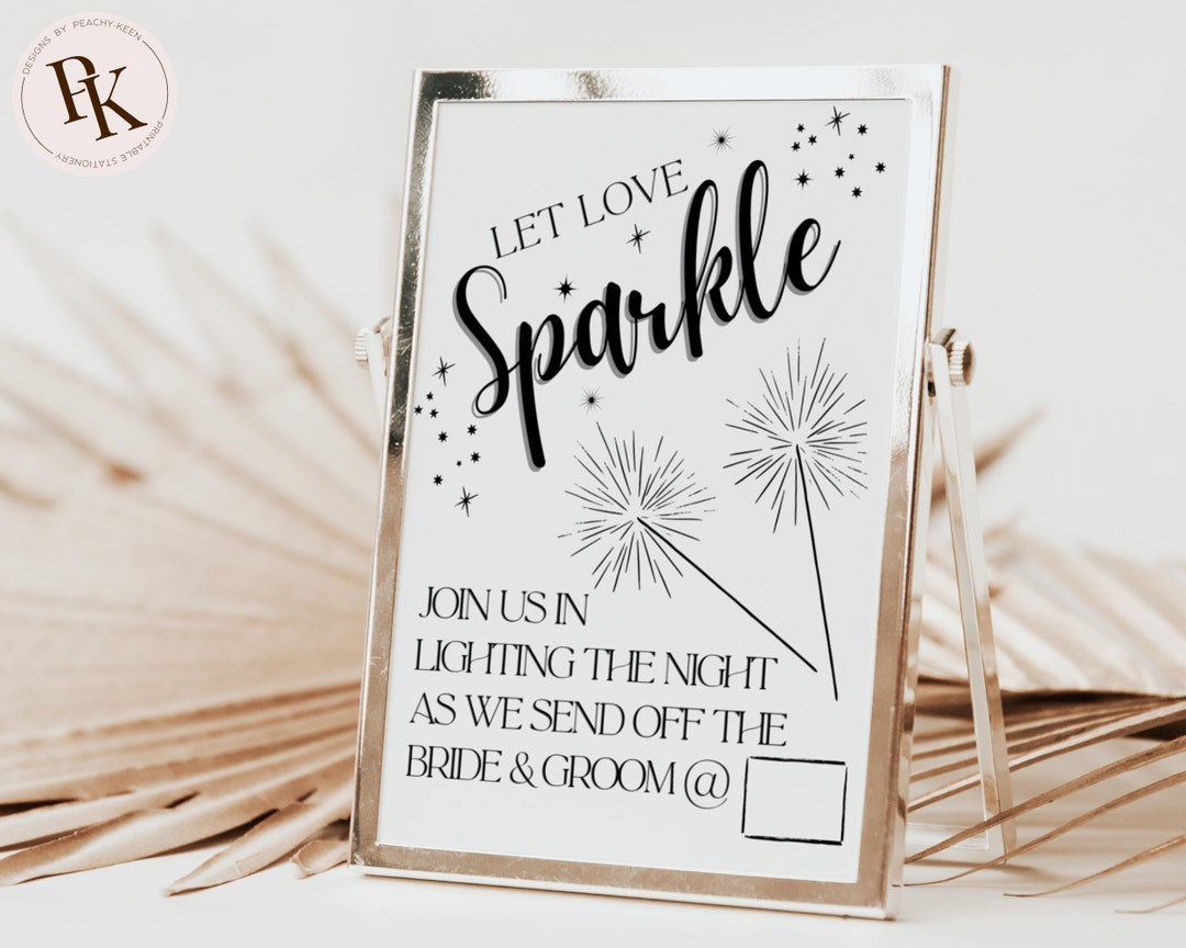 Let Love Sparkle Wedding Sign for Wedding Ceremony Sign Printable Let ...