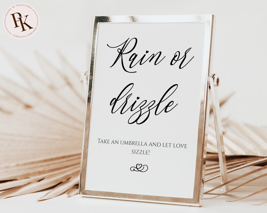 Umbrella Station Wedding Sign Printable Wedding Brolly Sign for Wedding ...