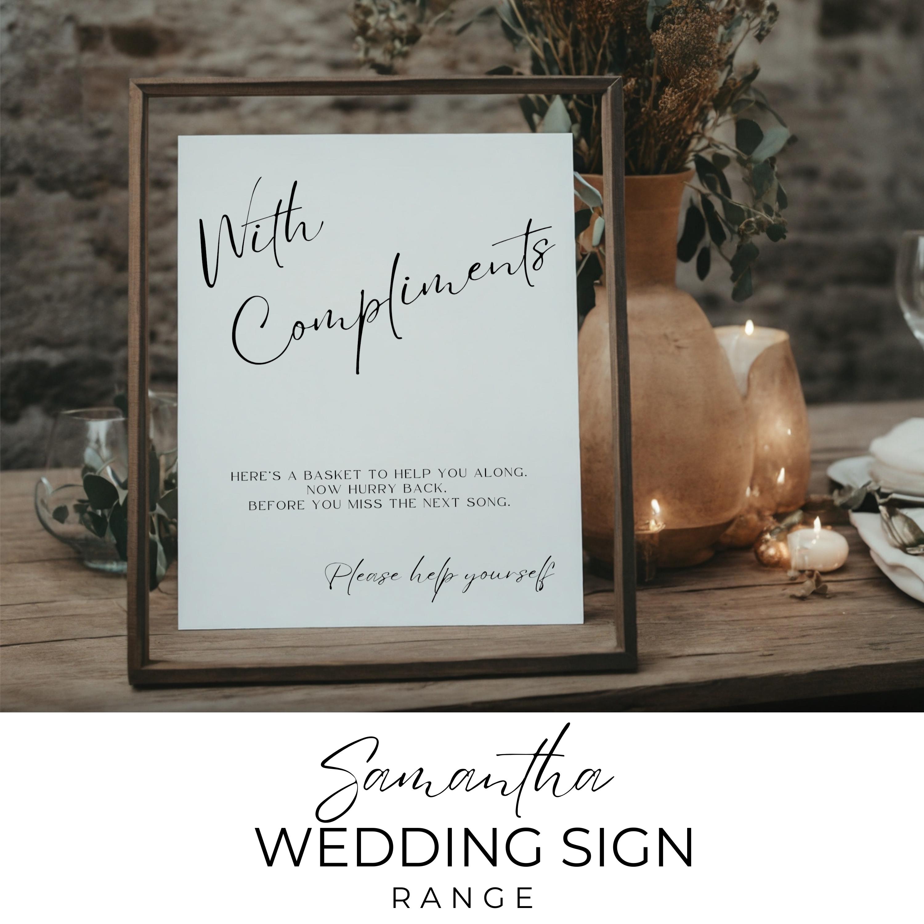 Sign for Wedding Bathroom Basket Sign for Wedding Restroom Sign for ...
