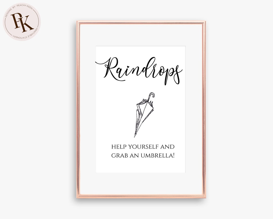 Printable Wet Umbrella Sign for Stylish Rainy Day Décor for Your ...