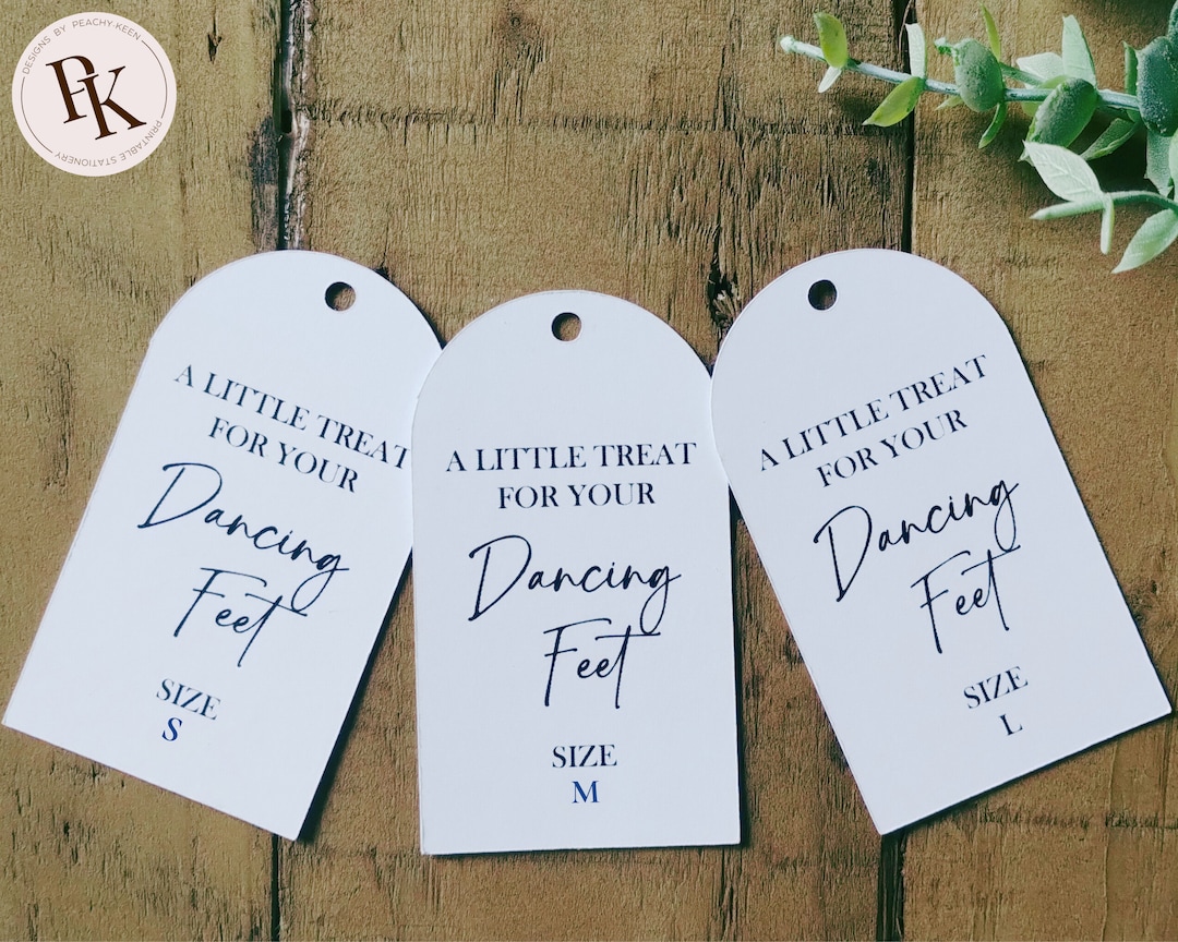 Treat for Your Dancing Feet Tags for Wedding Slipper Dancing Feet Tag ...