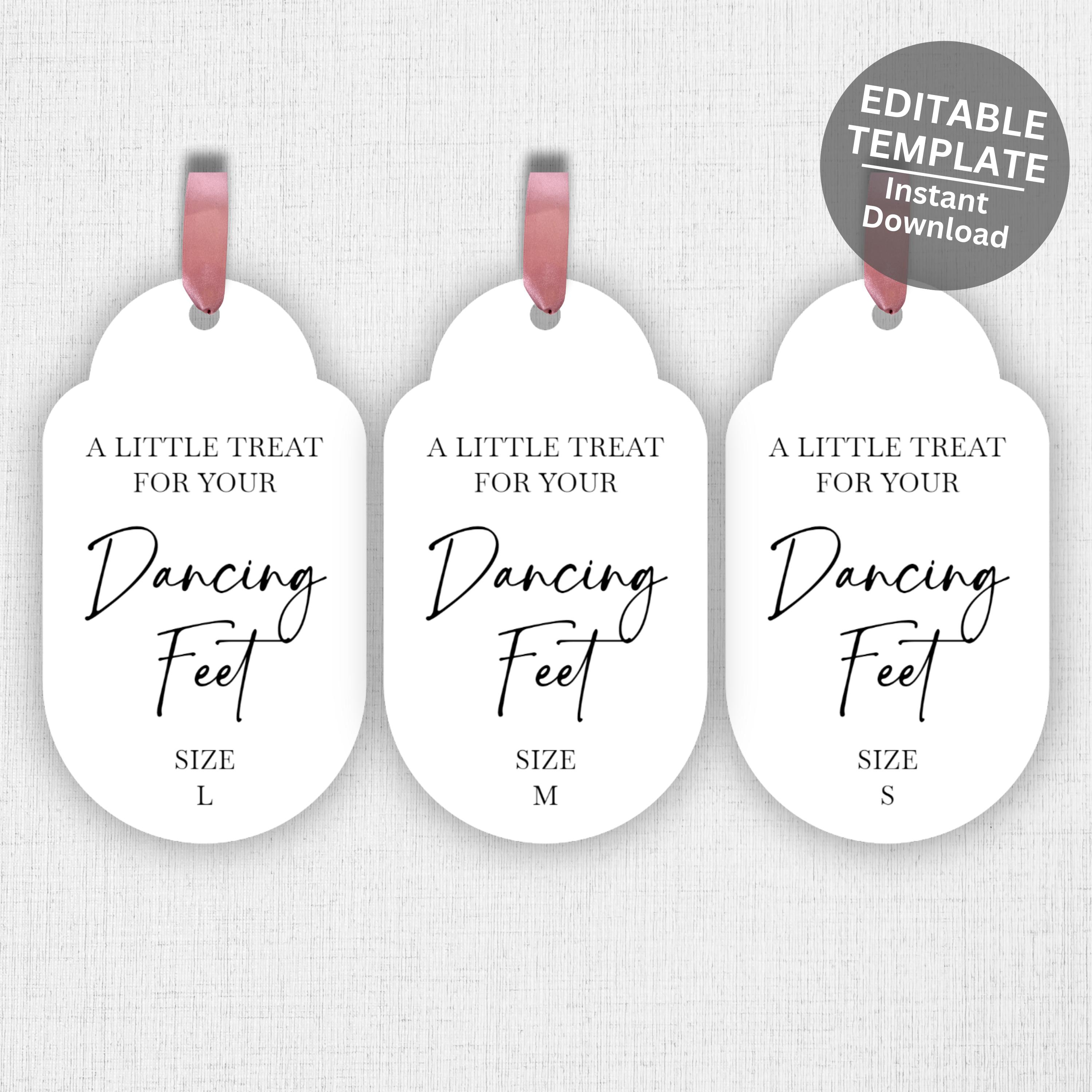 Flip Flop Tag Editable Template Thong Tag Minimalist Wedding Slider Tag ...