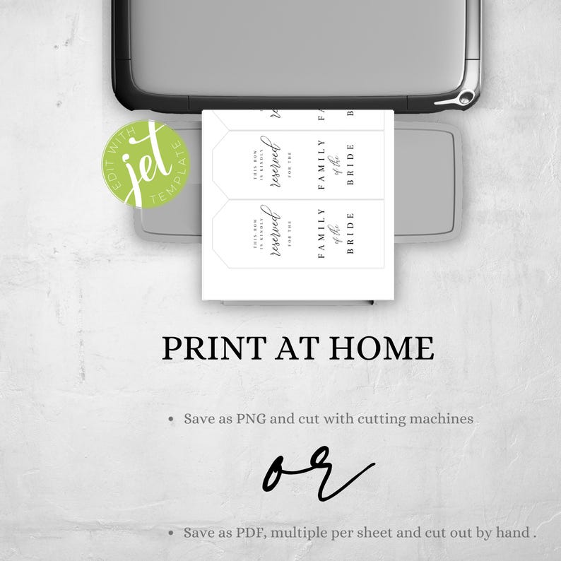 Reserved Row Tag for Church Wedding Minimalist Pew Sign Tag Template ...