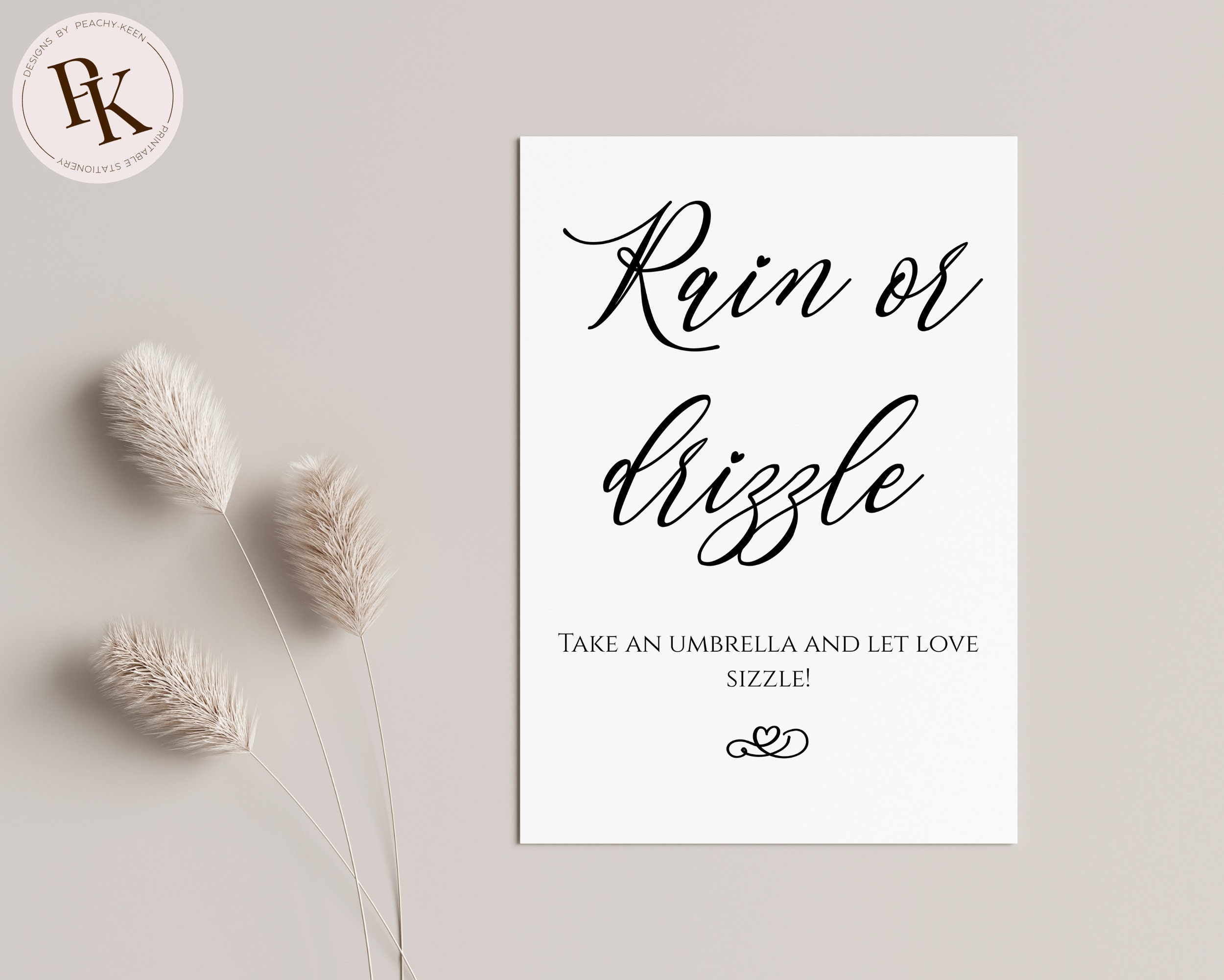 Umbrella Station Wedding Sign Printable Wedding Brolly Sign for Wedding ...