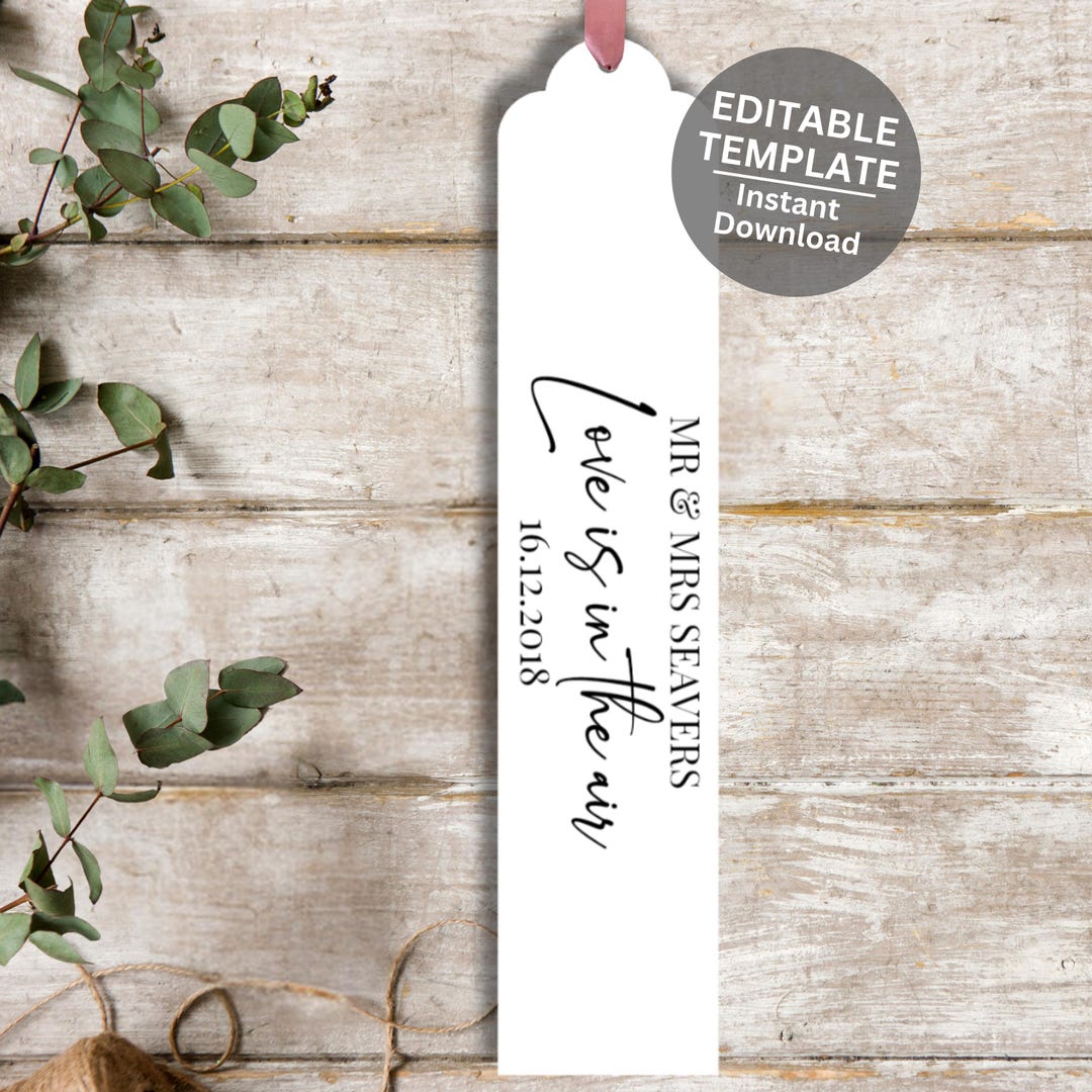 Wedding Bubble Wand Favour Tag Editable Template for Wedding Bubble ...