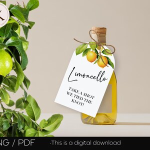 Limoncello Wedding Favour Tags for Shot Favour Tags Printable ...
