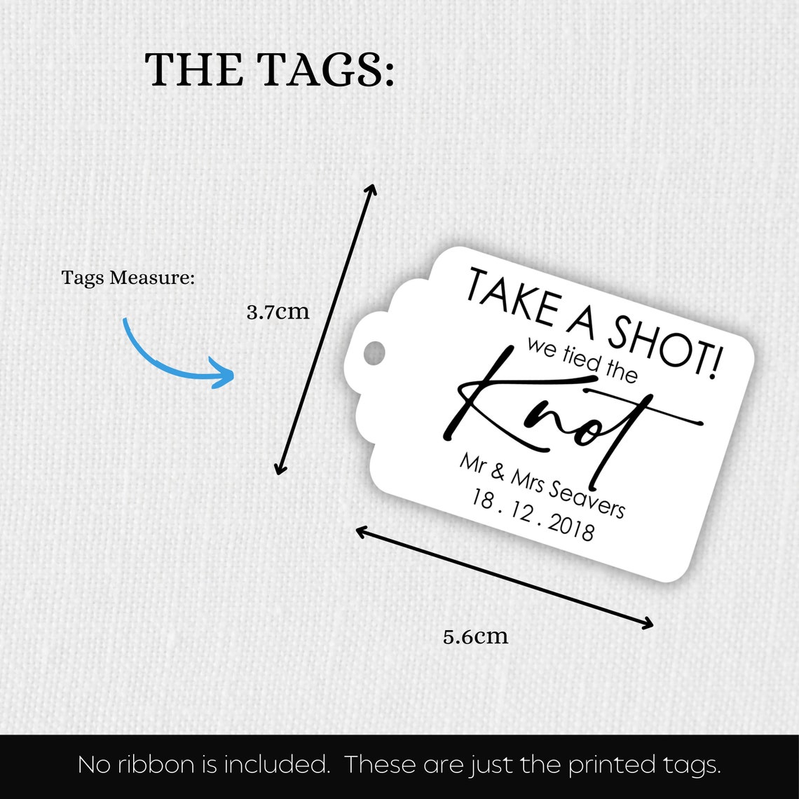 Take A Shot We Tied the Knot Wedding Favour Bottle Tag We Tied the Knot ...