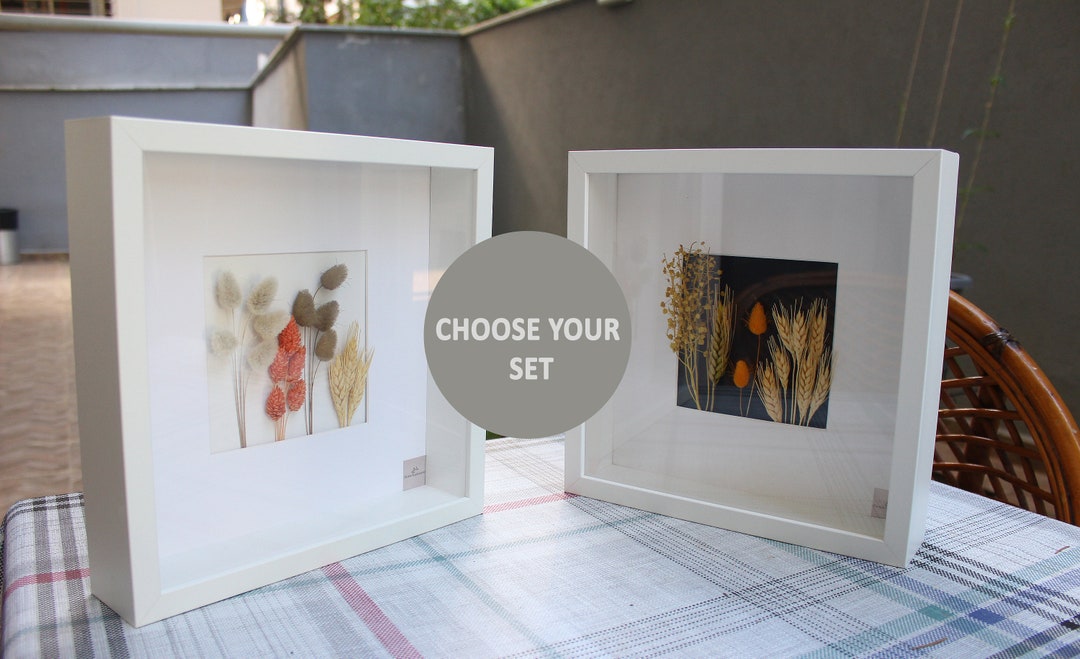 Dried Flower Frame Set Art for Decoration - Pressed Flowers Arrangement ...